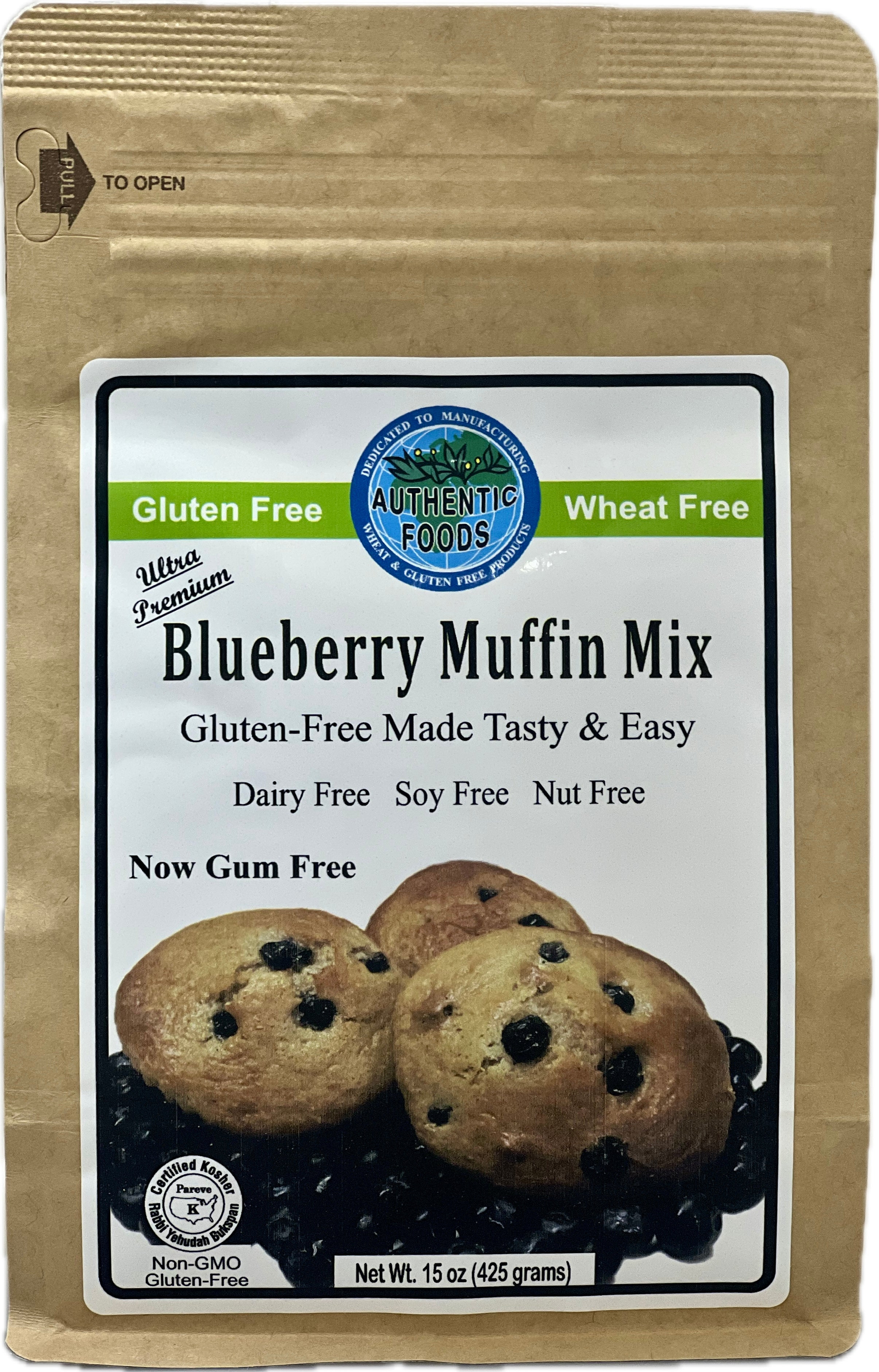 Authentic Foods Blueberry Muffin Mix | GlutenFreePalace