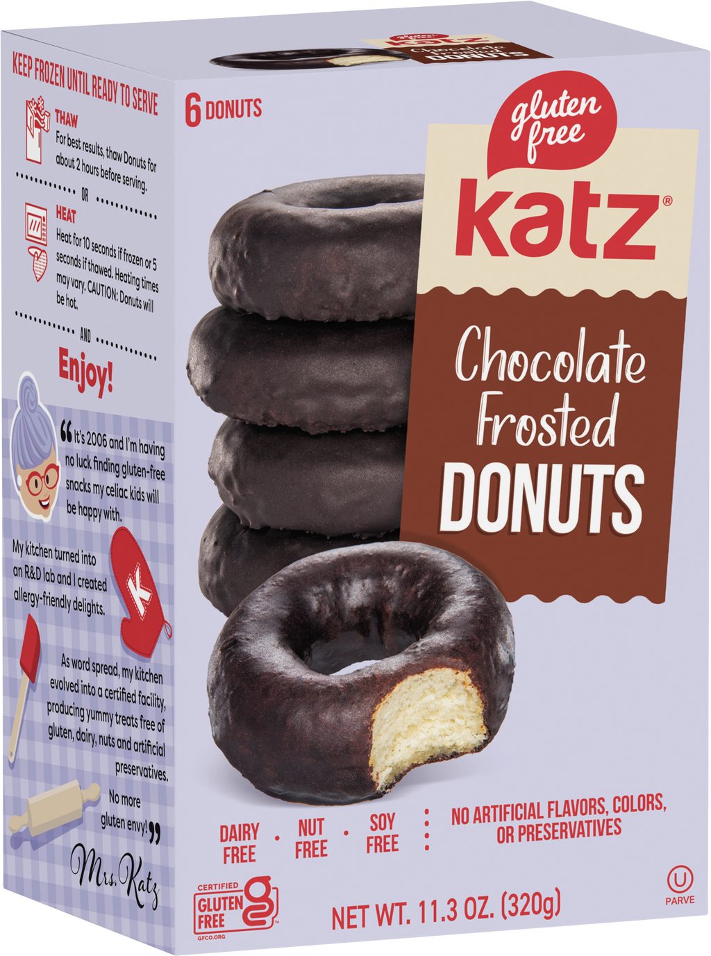 Katz Gluten Free Chocolate Frosted Donuts - GlutenFreePalace