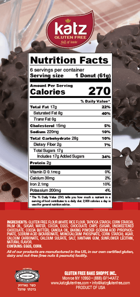 Katz Gluten Free Triple Chocolate Donuts, 14 oz - GlutenFreePalace