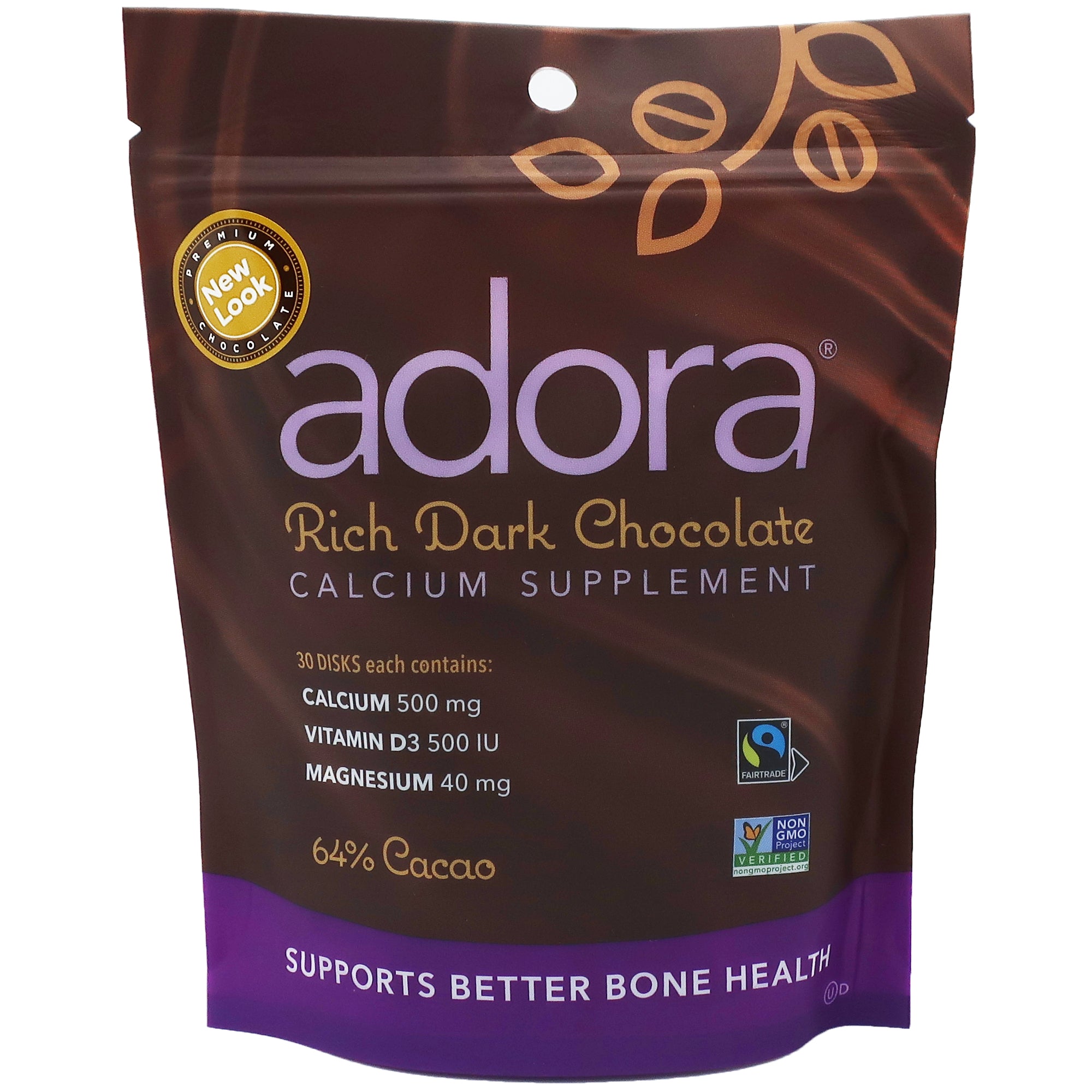 Adora Dark Chocolate Calcium Supplement | GlutenFreePalace