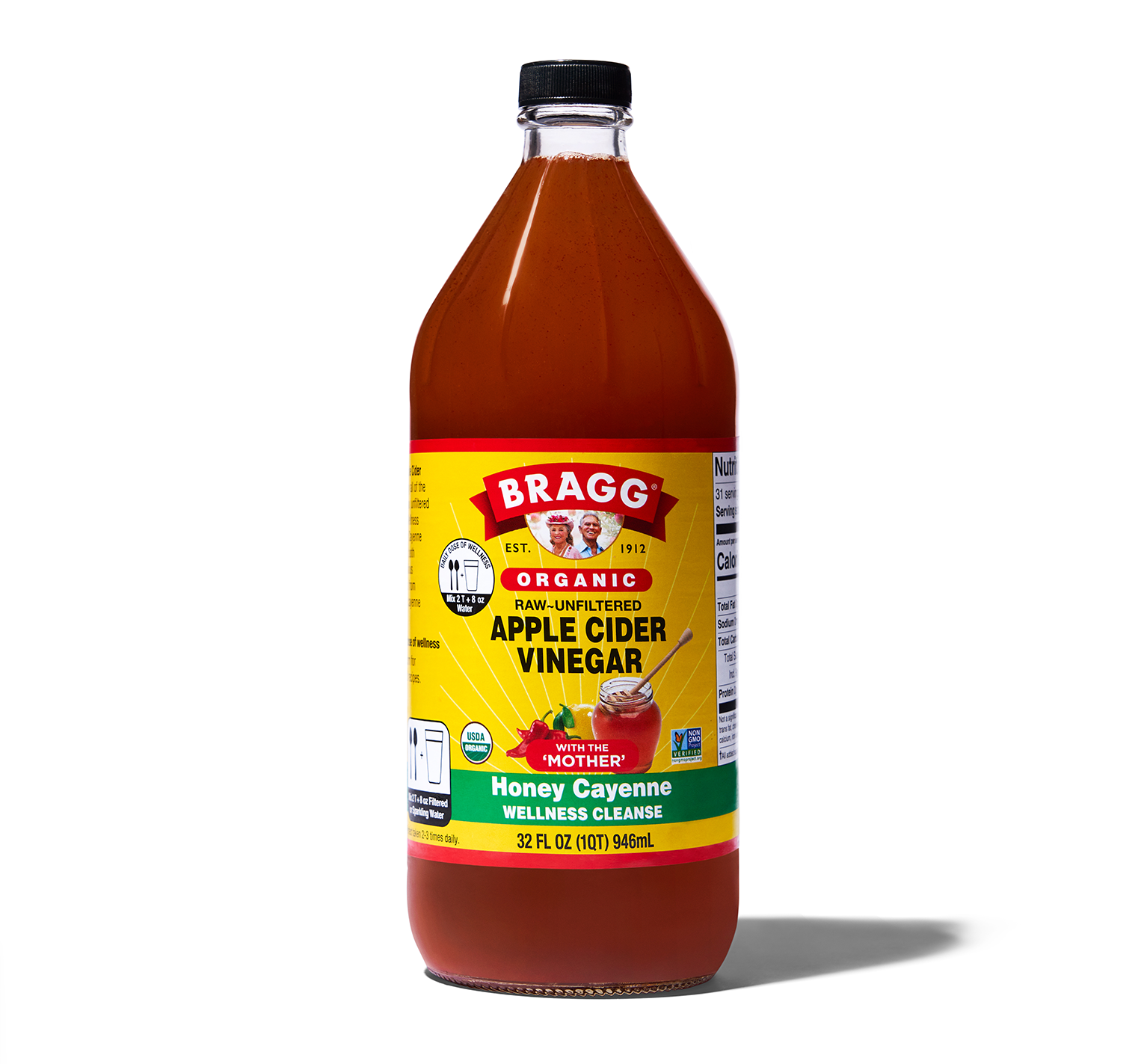 Bragg's Organic Apple Cider Vinegar Honey Cayenne Wellness Cleanse ...