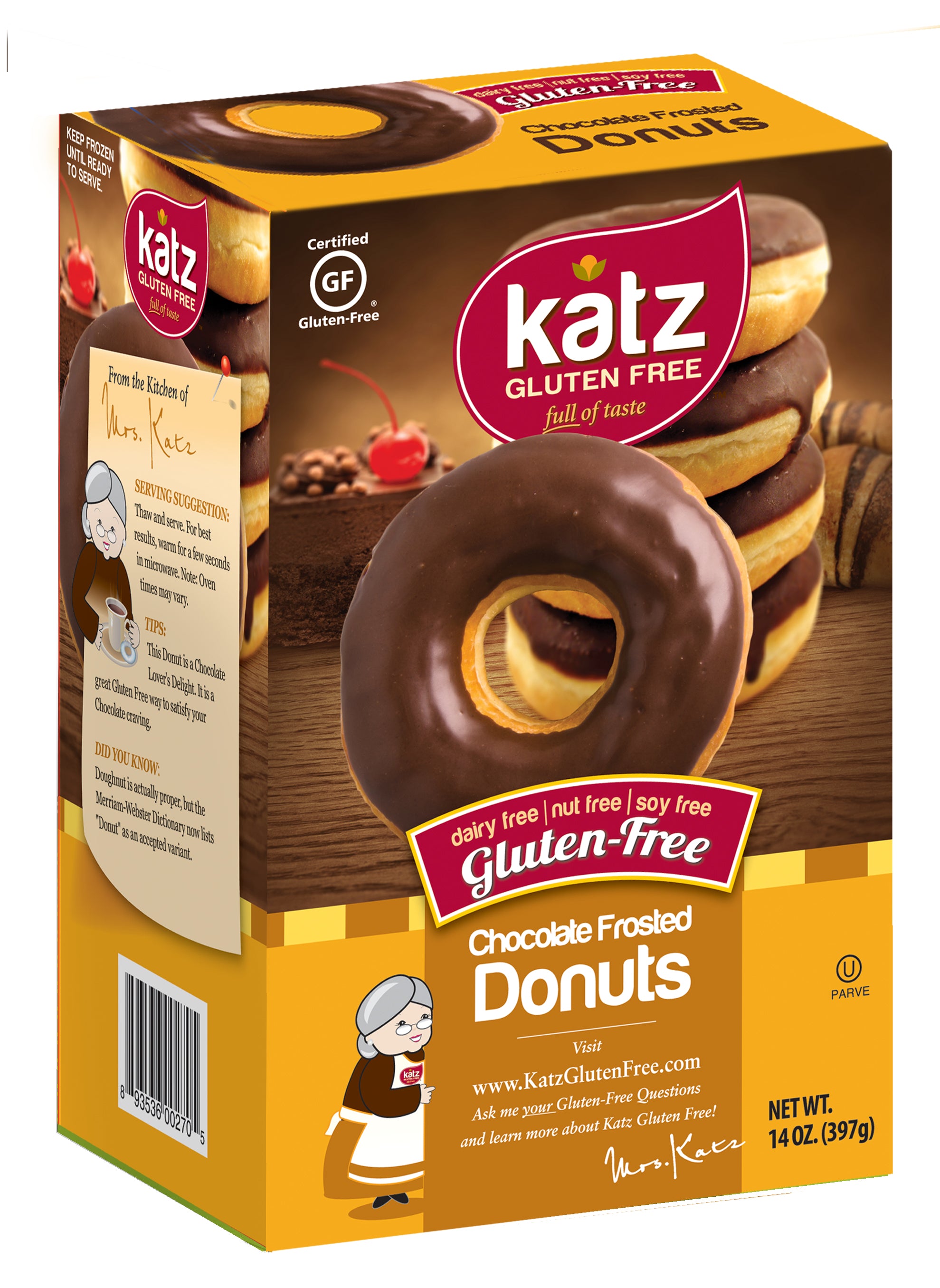 Katz Gluten Free Chocolate Frosted Donuts - GlutenFreePalace