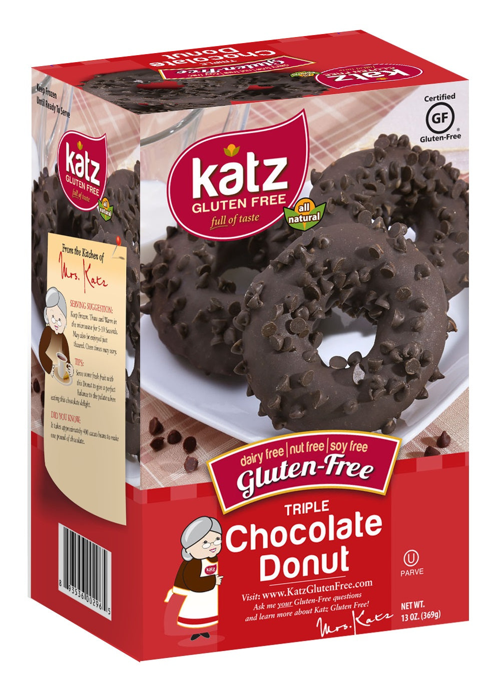 Katz Gluten Free Triple Chocolate Donuts, 14 oz - GlutenFreePalace
